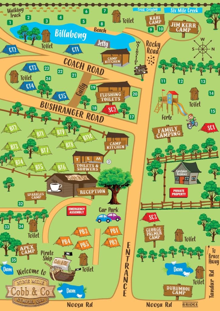 Campsite Map – Cobb & Co Nine Mile Camping Grounds